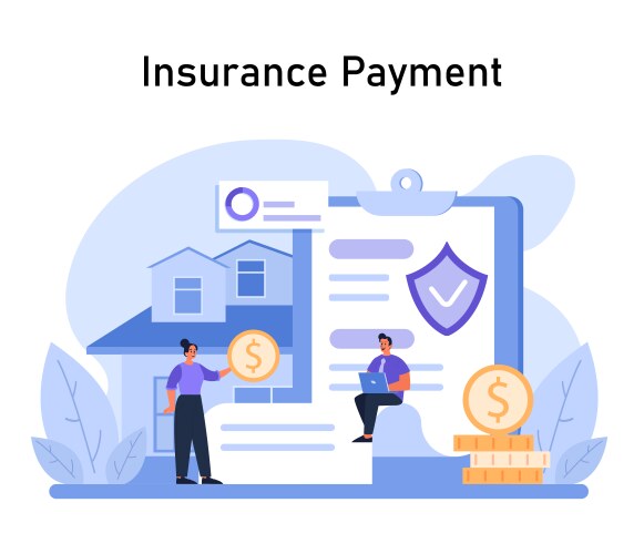 Insurance payment concept flat Royalty Free Vector Image