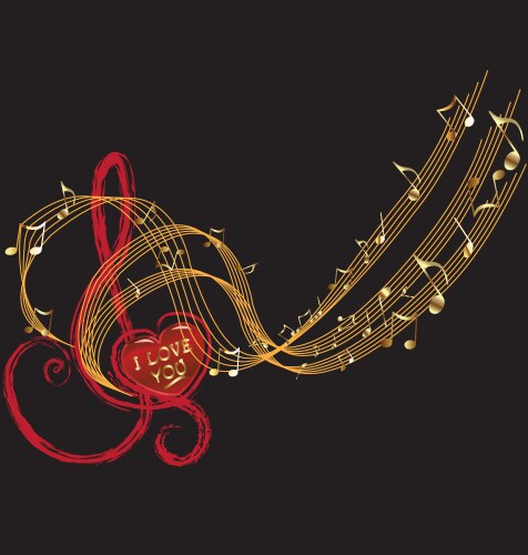 Gold music notes background Royalty Free Vector Image