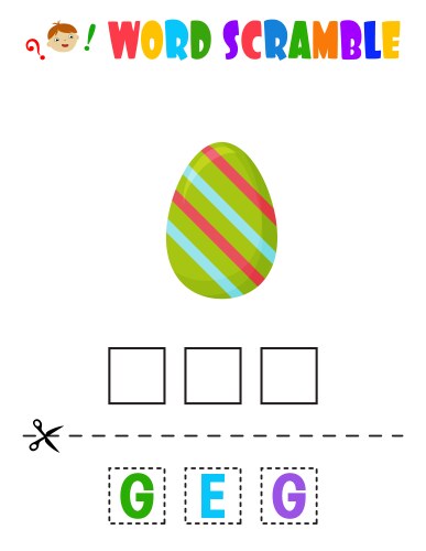 Word scramble easter egg educational sheet – Royalty-Free Vector ...