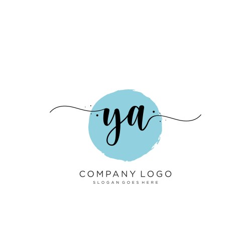 Ya initial handwriting logo design Royalty Free Vector Image