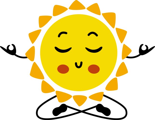 Cute banana mascot doing yoga meditation Vector Image