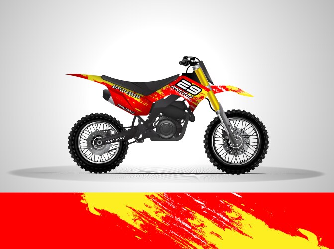 Racing motorcycle wrap decal and vinyl sticker Vector Image