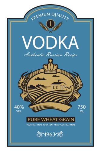 Template vodka label Royalty Free Vector Image