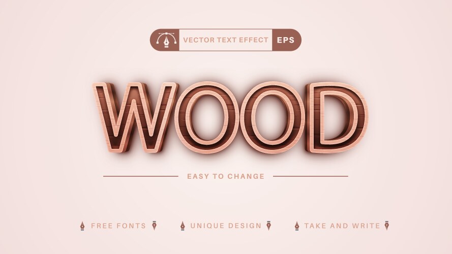 White stroke - editable text effect font style Vector Image