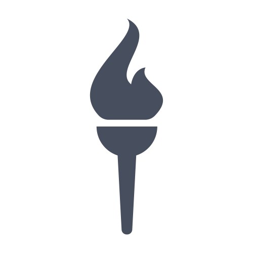 Yellow torch with bright red-orange fiery flame Vector Image