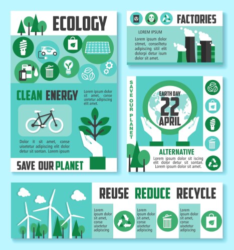 Ecology facts - infographics educational poster Vector Image