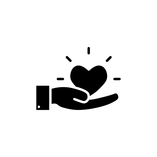Empathy icon set courtesy heart hand logo symbol Vector Image