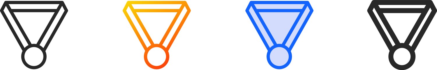 Lance iconthin linear gradient blue stroke Vector Image