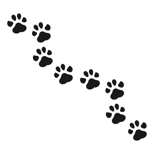 Running paw prints in black Royalty Free Vector Image