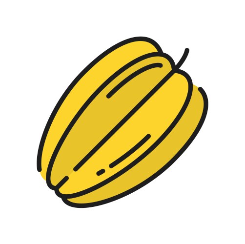 Carambola fruit yellow ripe starfruit isolated Vector Image