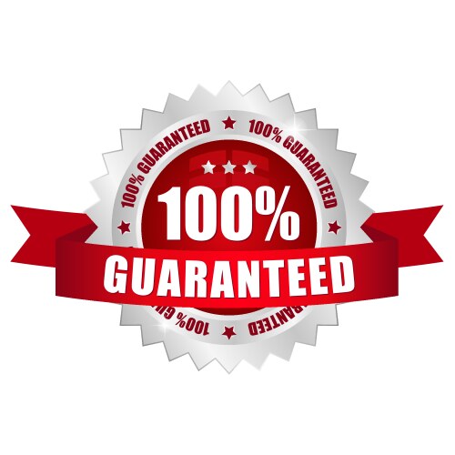 100 satisfaction guaranteed golden medal label Vector Image