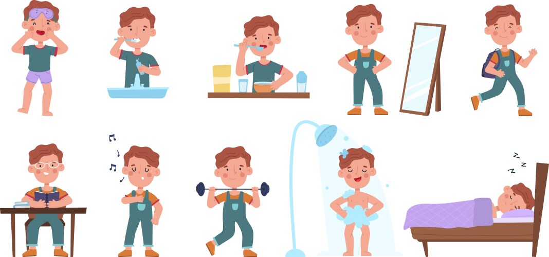 Daily Life Routine Cartoon Vector Images (over 1,700)