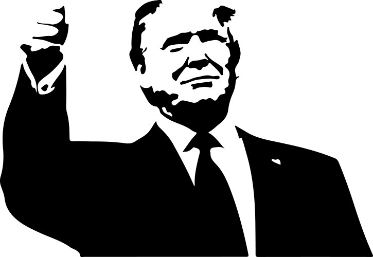 Donald trump silhouette Royalty Free Vector Image
