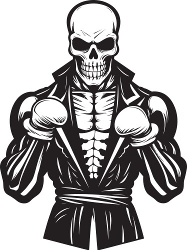 Bone buster skeleton boxing black logo icon skull Vector Image