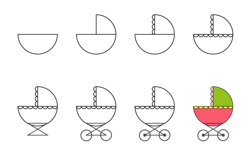 How to draw step by step worksheet easy guide Vector Image