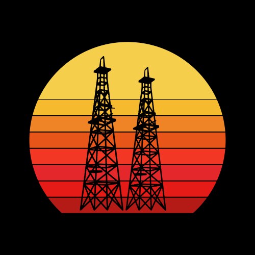 Oil rig worker drill rig oilfield workers cute Vector Image