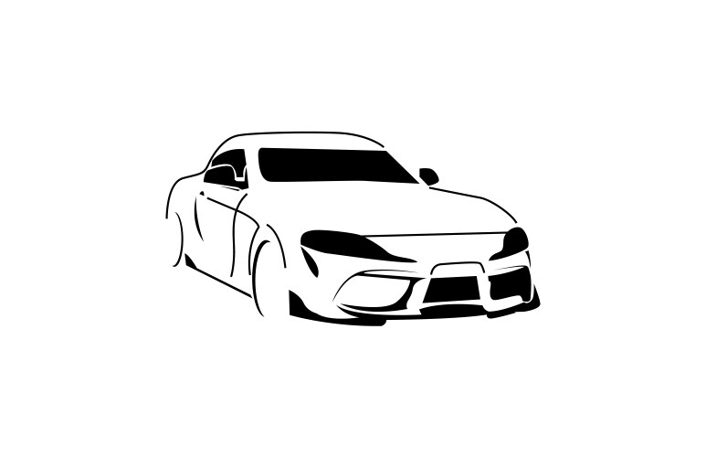 Sport car outline design Royalty Free Vector Image