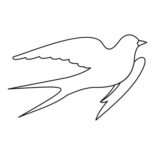 Barn Swallow Icon - White on Black Royalty Free Vector Image