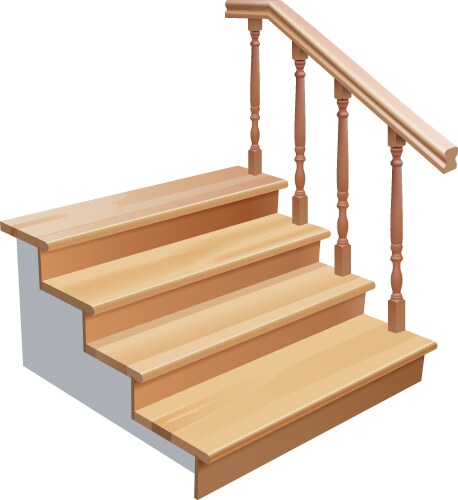 Realistic 3d detailed white upward clear stairs Vector Image