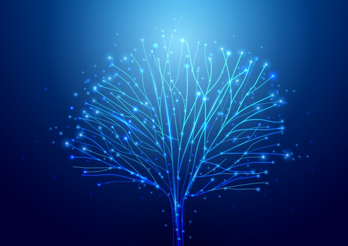 Blue Abstract Circuit Board And Lines Background Vector Image