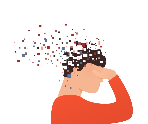 Human head with open brain and explosion think Vector Image