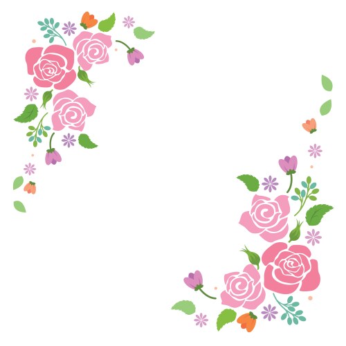 Elegant Pink Rose Frame Royalty Free Vector Image