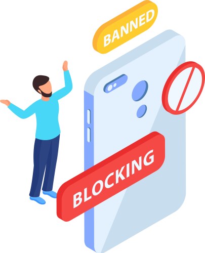 Blocking internet icon Royalty Free Vector Image