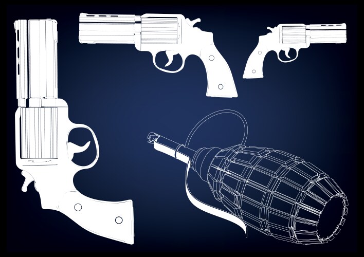 Realistic pistol flash Royalty Free Vector Image