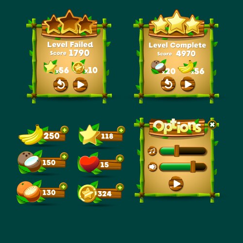 Game interface Royalty Free Vector Image - VectorStock