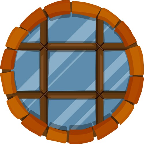 Round window with glass Royalty Free Vector Image