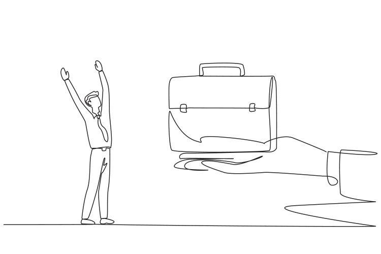 Continuous one line drawing the businessman Vector Image