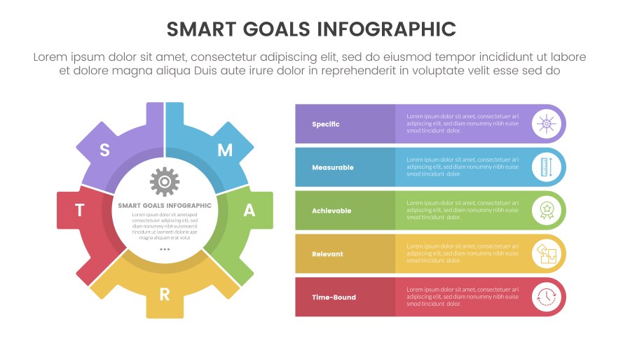 Smart goals setting framework infographic Vector Image
