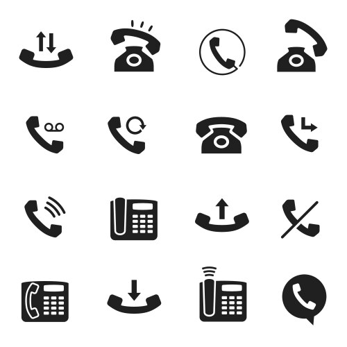 Contact us business communication line icon set Vector Image