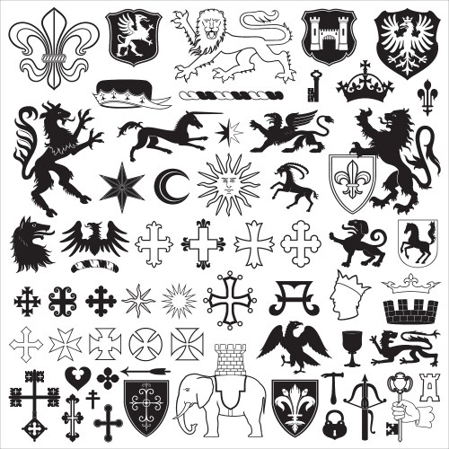Heraldic elements Royalty Free Vector Image - VectorStock