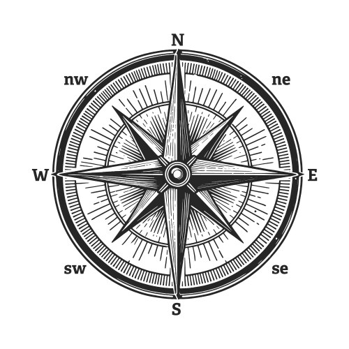 Compass Black and White Vector Images (over 10,000)