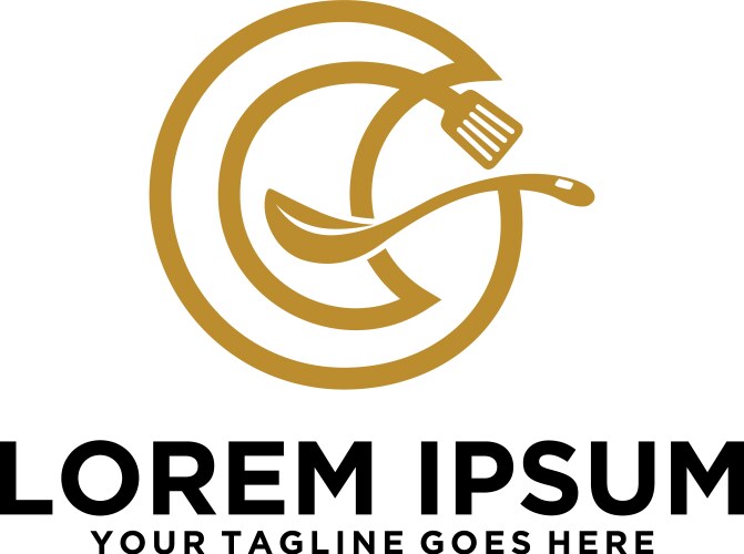 Cg letter kitchen appliances logo Royalty Free Vector Image