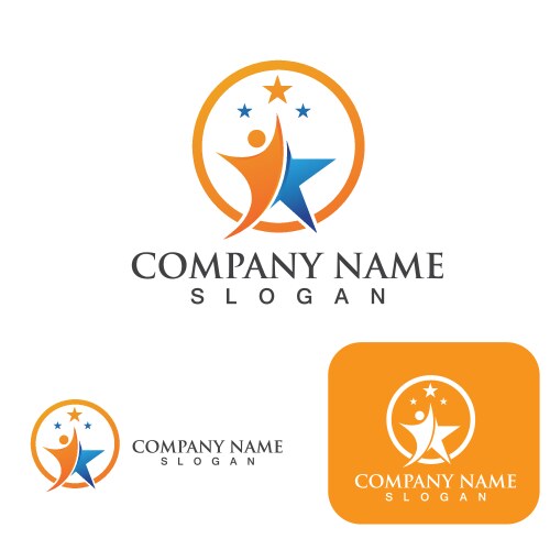 Reaching stars logo design template dream star Vector Image