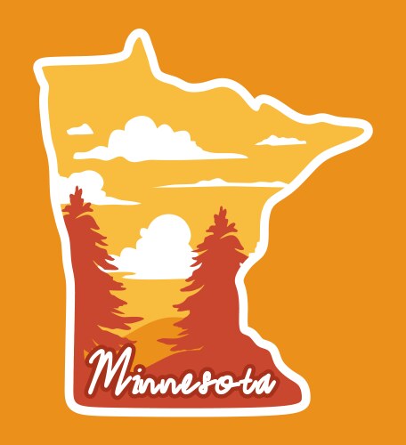 Minnesota state with beautiful natural views Vector Image