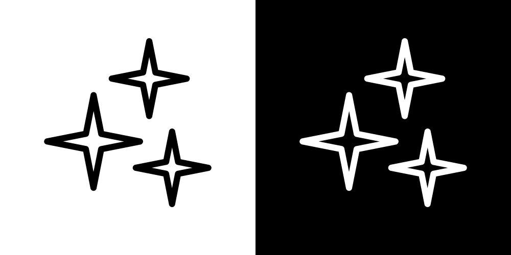 Sparkles icon set glitter shine spark symbol Vector Image