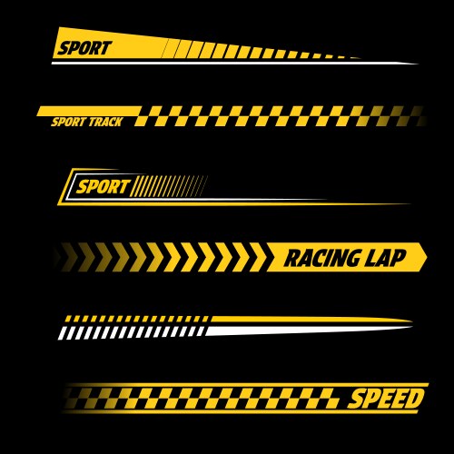 Sport car decal stripes speed lines racing Vector Image