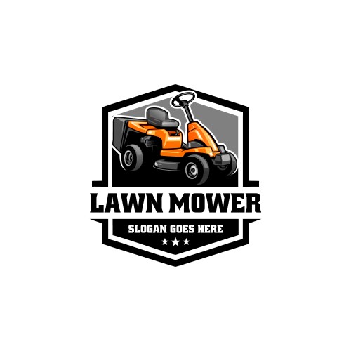 Lawn mower logo Royalty Free Vector Image - VectorStock