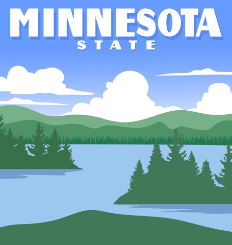 Minnesota state with beautiful natural views Vector Image