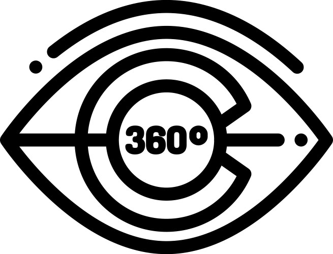 360 view icon thin linear style design isolated Vector Image