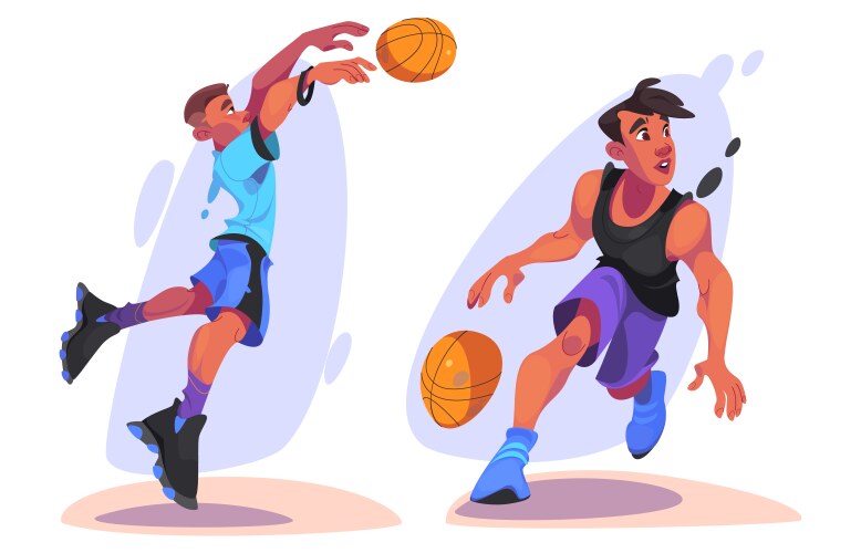 Basketball player flat character concept for web Vector Image