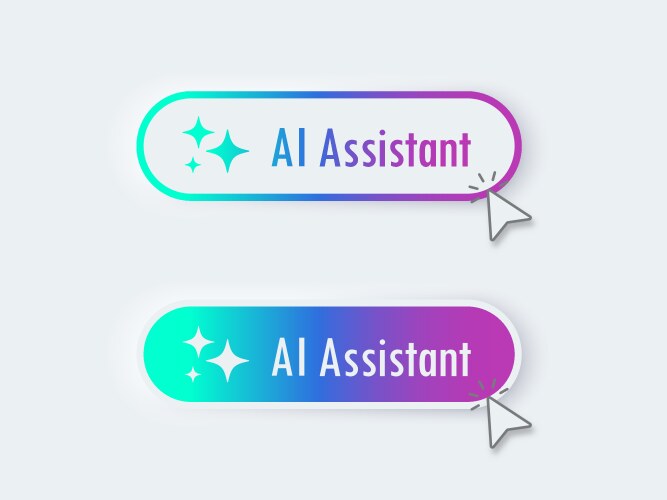 Generate ai icon a set of 3d buttons active Vector Image
