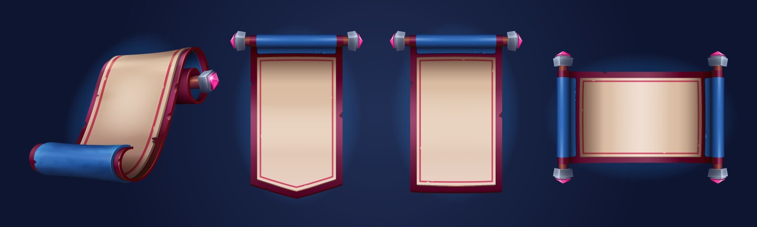 Papyrus scroll royal banner paper parchment Vector Image