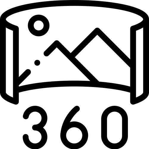 360 degrees icon thin linear style design Vector Image