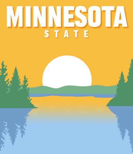 Minnesota state with beautiful natural views Vector Image