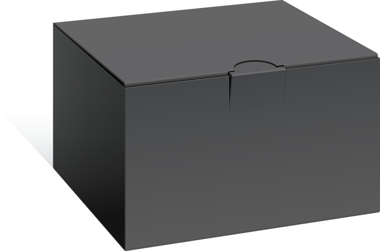 Realistic black package box Royalty Free Vector Image