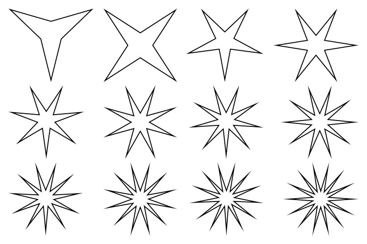 Set of star shapes Royalty Free Vector Image - VectorStock